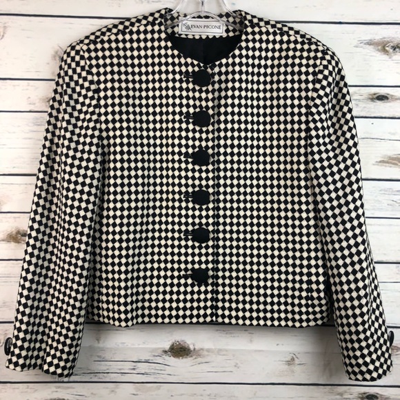 Evan Picone | Jackets & Coats | Vintage Evan Picone Sz Black White Tweed Jacket | Poshmark